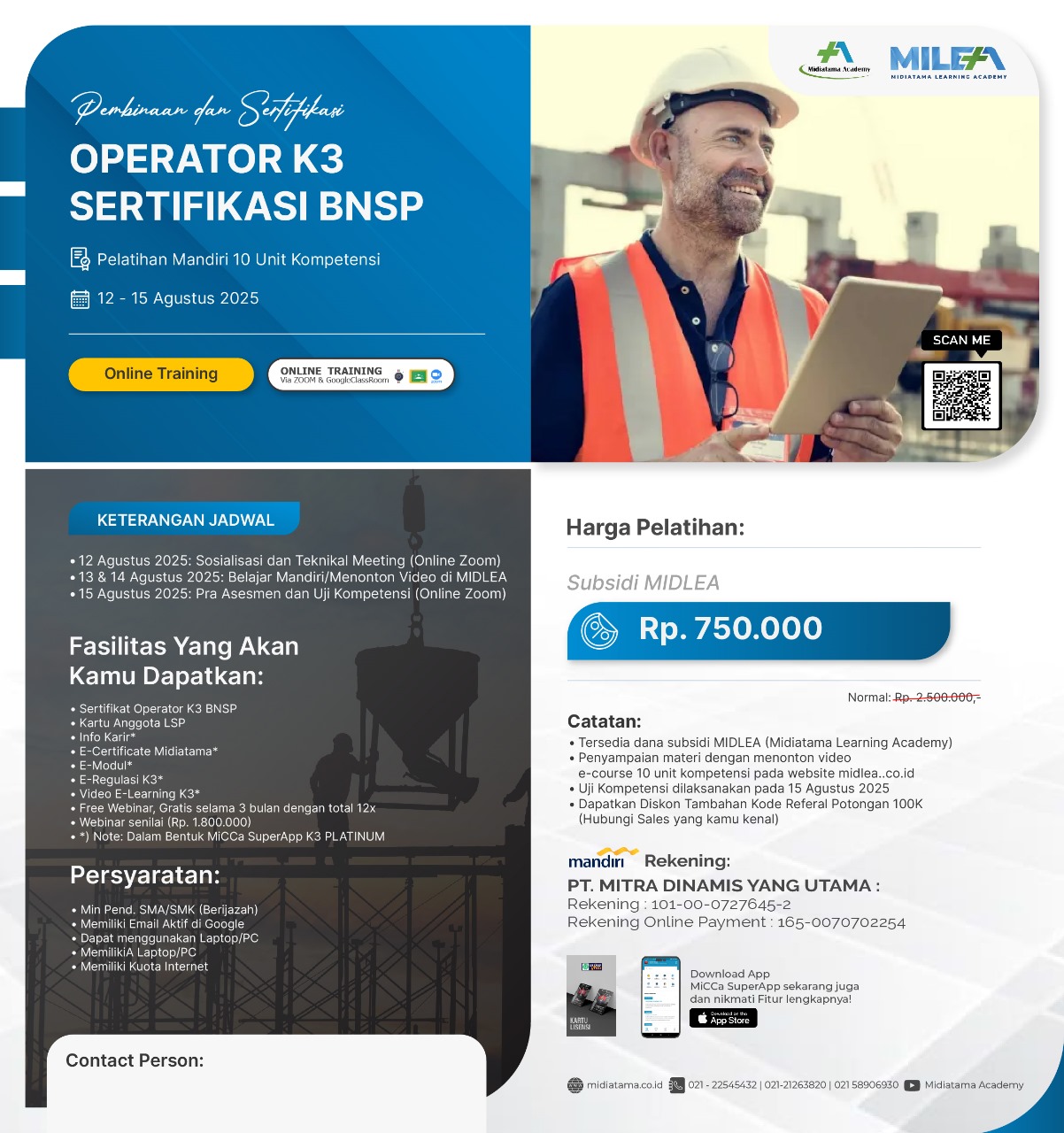 Operator Keselamatan dan Kesehatan Kerja Batch 12 | Midiatama Academy ...