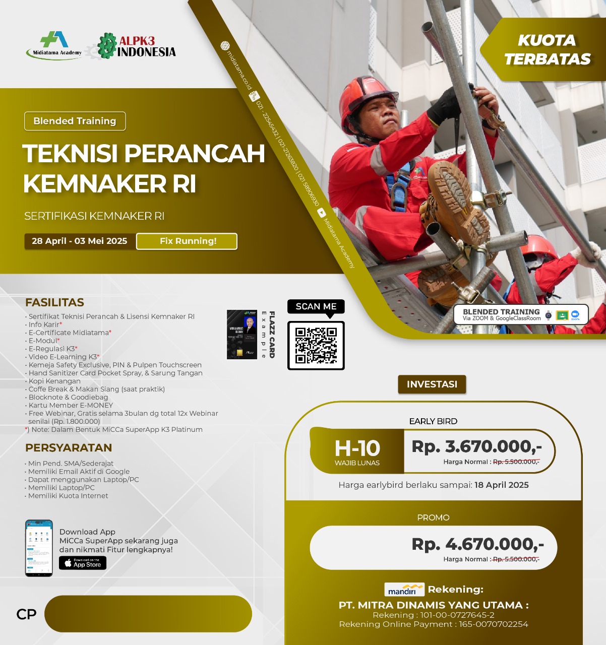 Teknisi K3 Perancah Batch 36 | Midiatama Academy - PJK3 Tersertifikasi ...