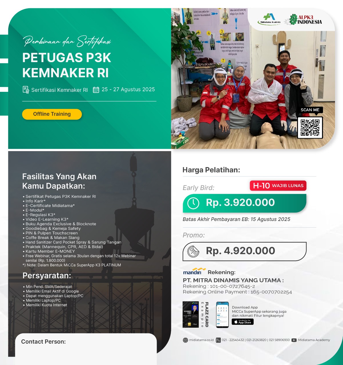 Petugas P3K Batch 170 | Midiatama Academy - PJK3 Tersertifikasi ...