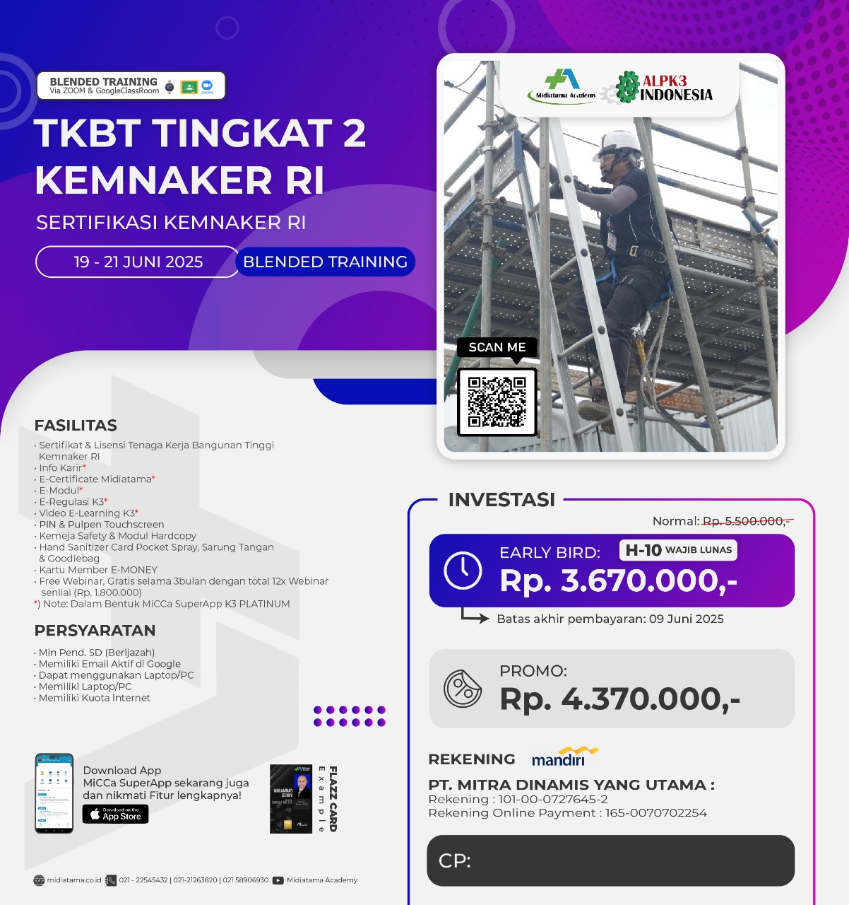 Tenaga Kerja Bangunan Tinggi Tingkat 2 (TKBT) Batch 172 | Midiatama ...