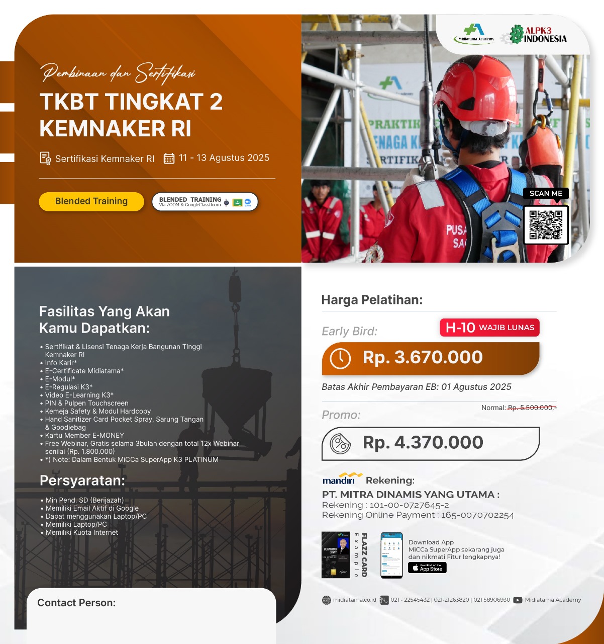 Tenaga Kerja Bangunan Tinggi Tingkat 2 (TKBT) Batch 188 | Midiatama ...