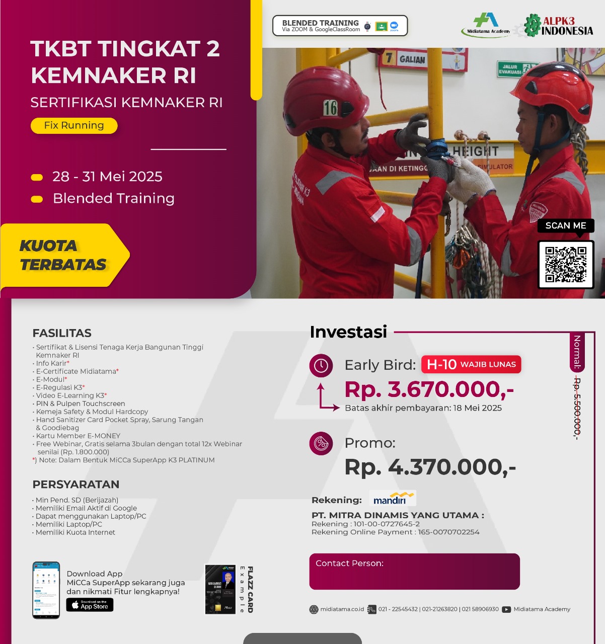 Tenaga Kerja Bangunan Tinggi Tingkat 2 (TKBT) Batch 168 | Midiatama ...