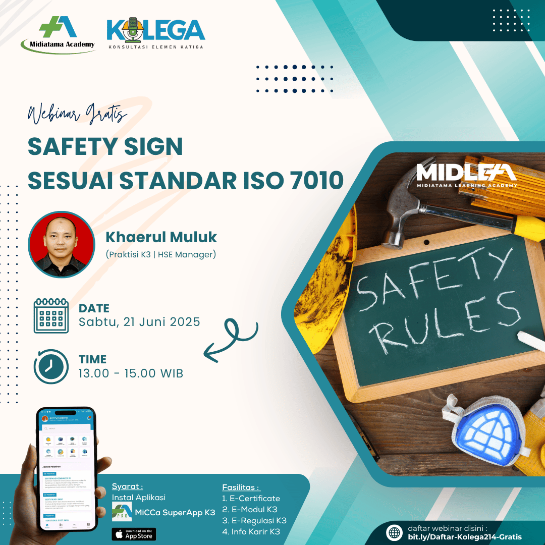 Safety Sign Sesuai Standar ISO 7010 Batch 1 | Midiatama Academy - PJK3 ...