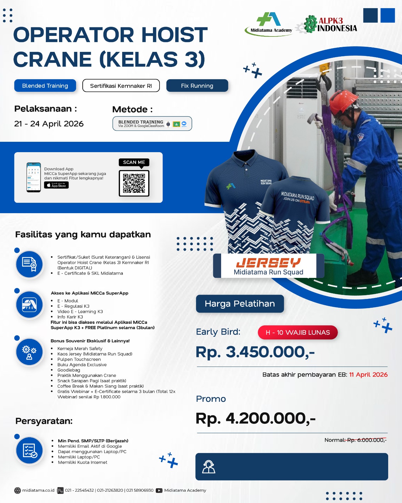 Operator Hoist Crane Kelas 3 Batch 4 | Midiatama Academy - PJK3 ...